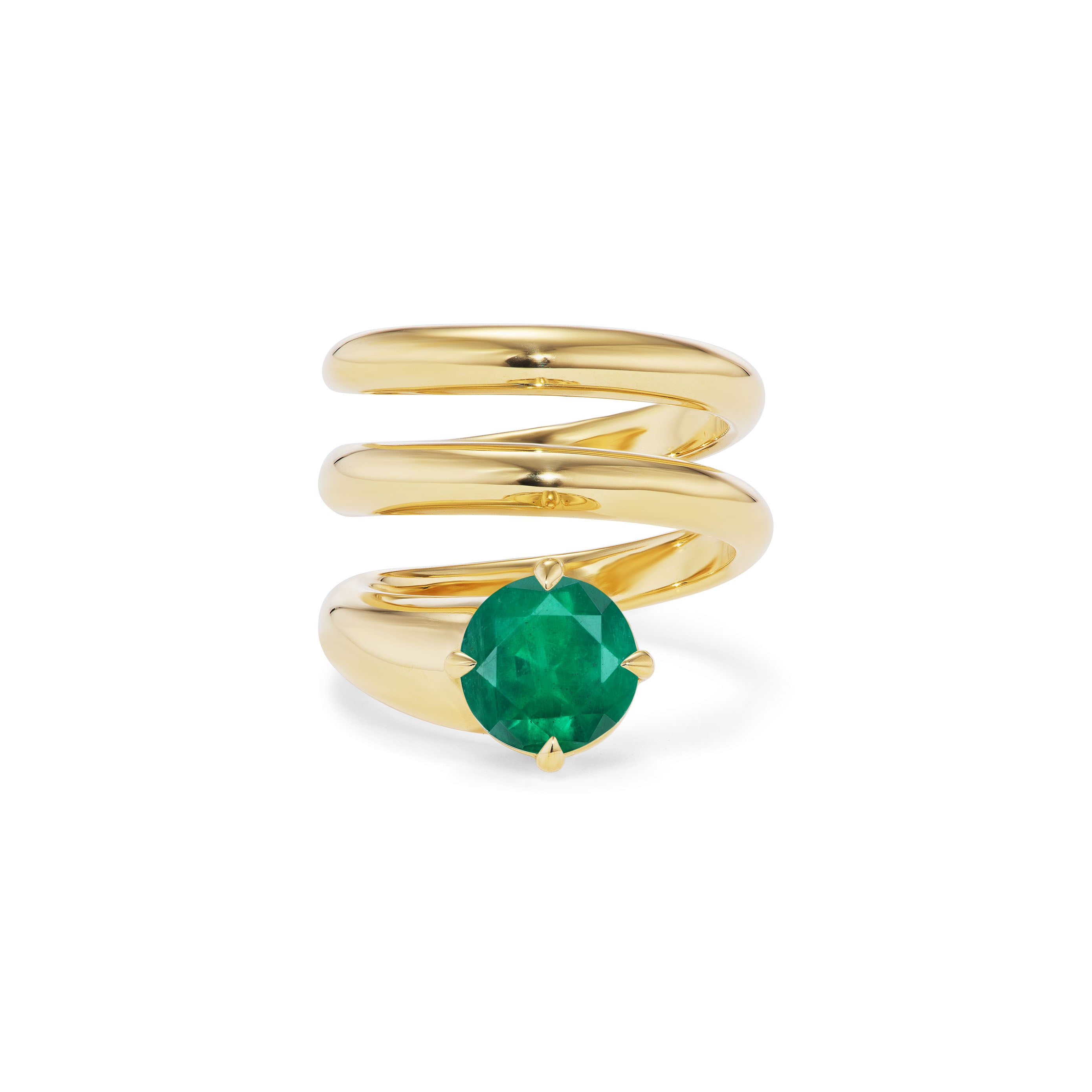 Emerald Pinky Bobina Ring