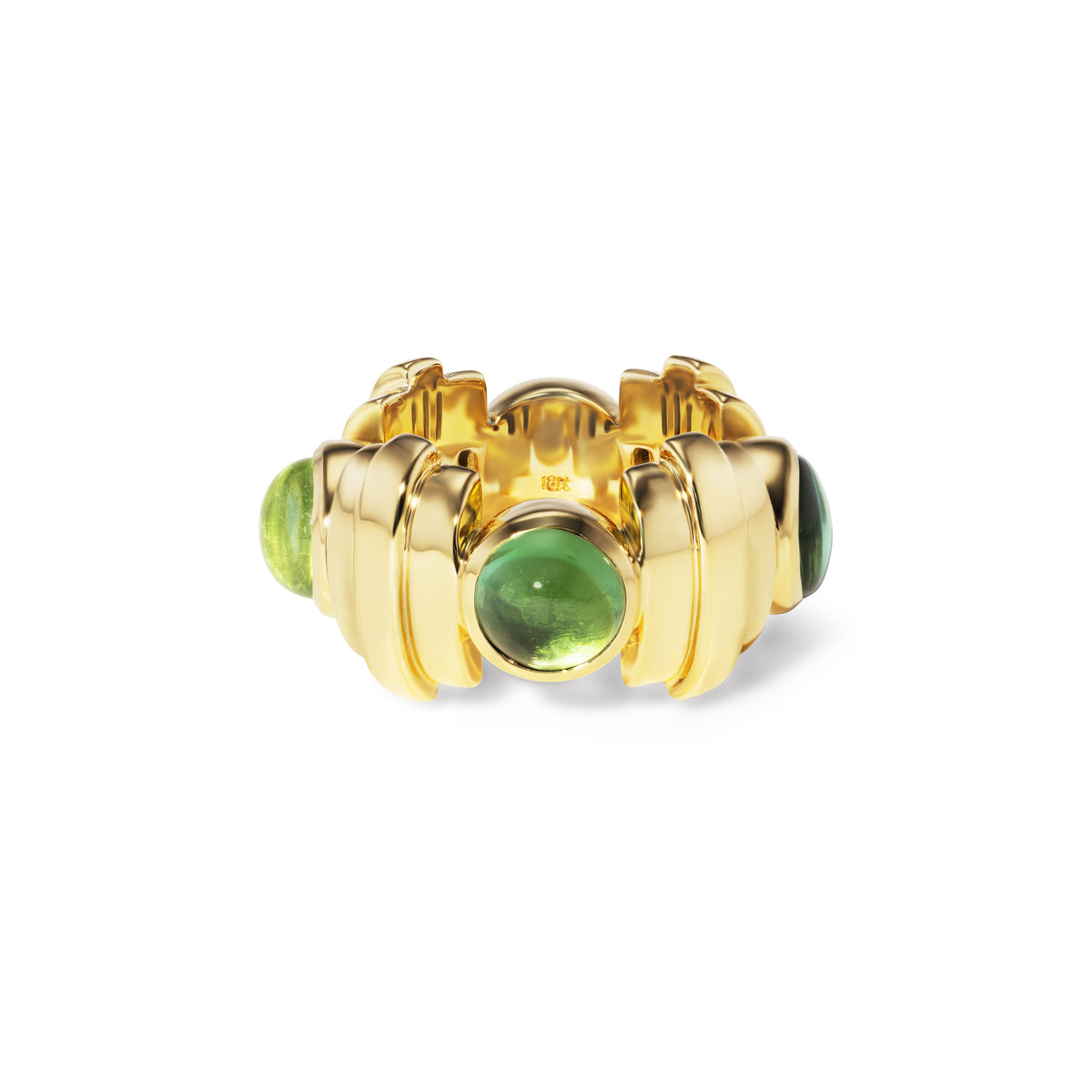 Statement Gatsby Ring in Green Tourmaline