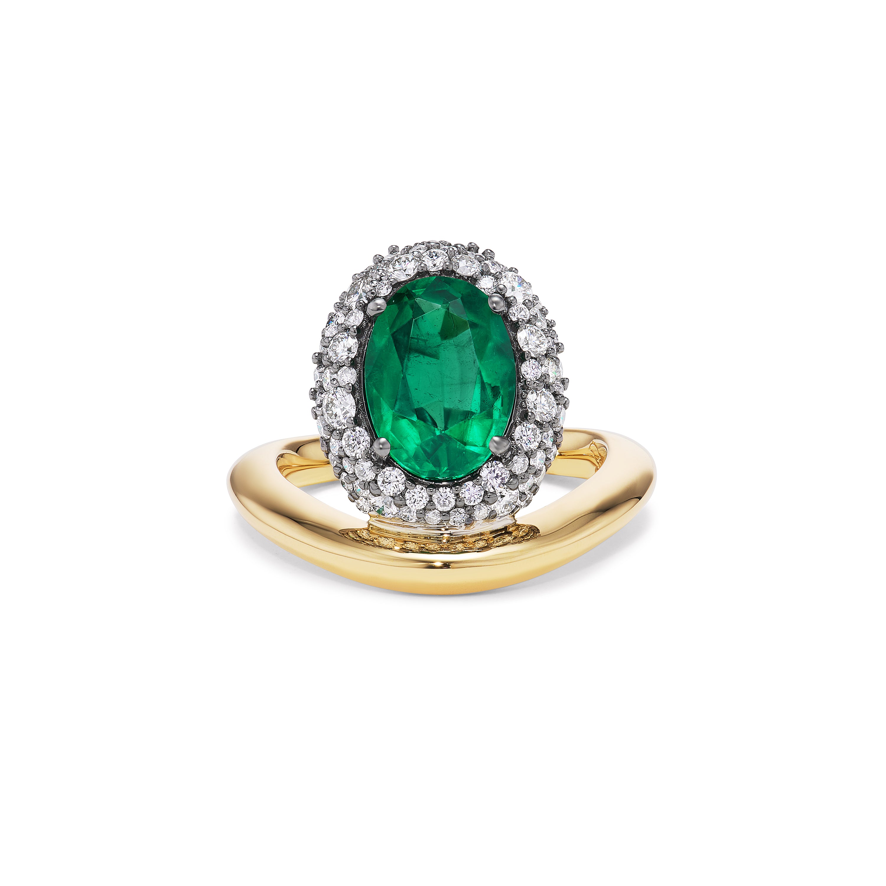 Emerald Pavé Perch Ring