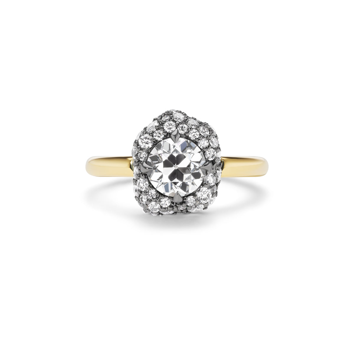 Petit Pave Flora Ring in Diamond